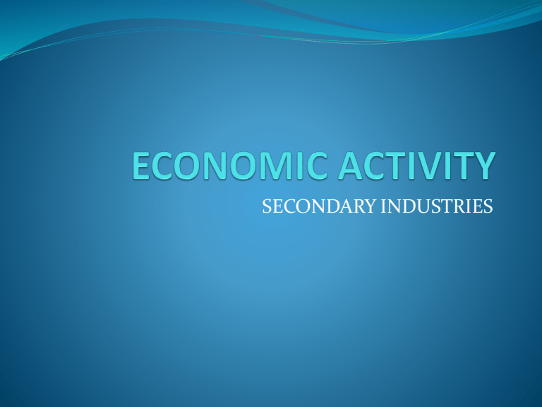 ECONOMIC ACTIVITY Food Processing ECONOMIC ACTIVITY Food Processing