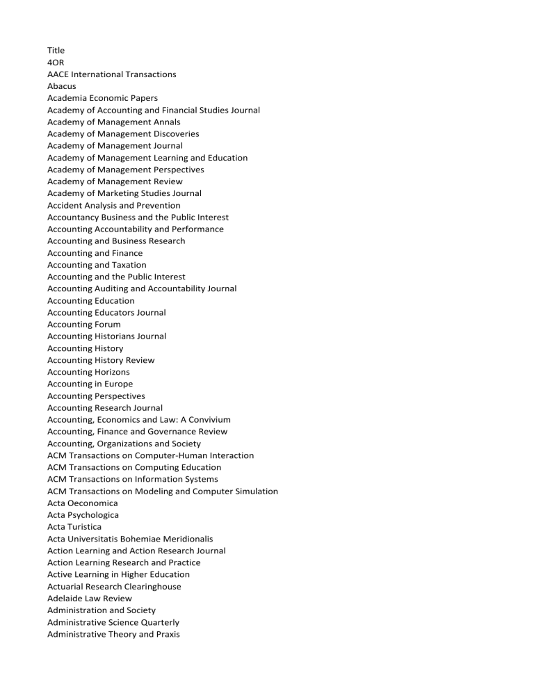 ABDC List 2019 ABDC List 2019