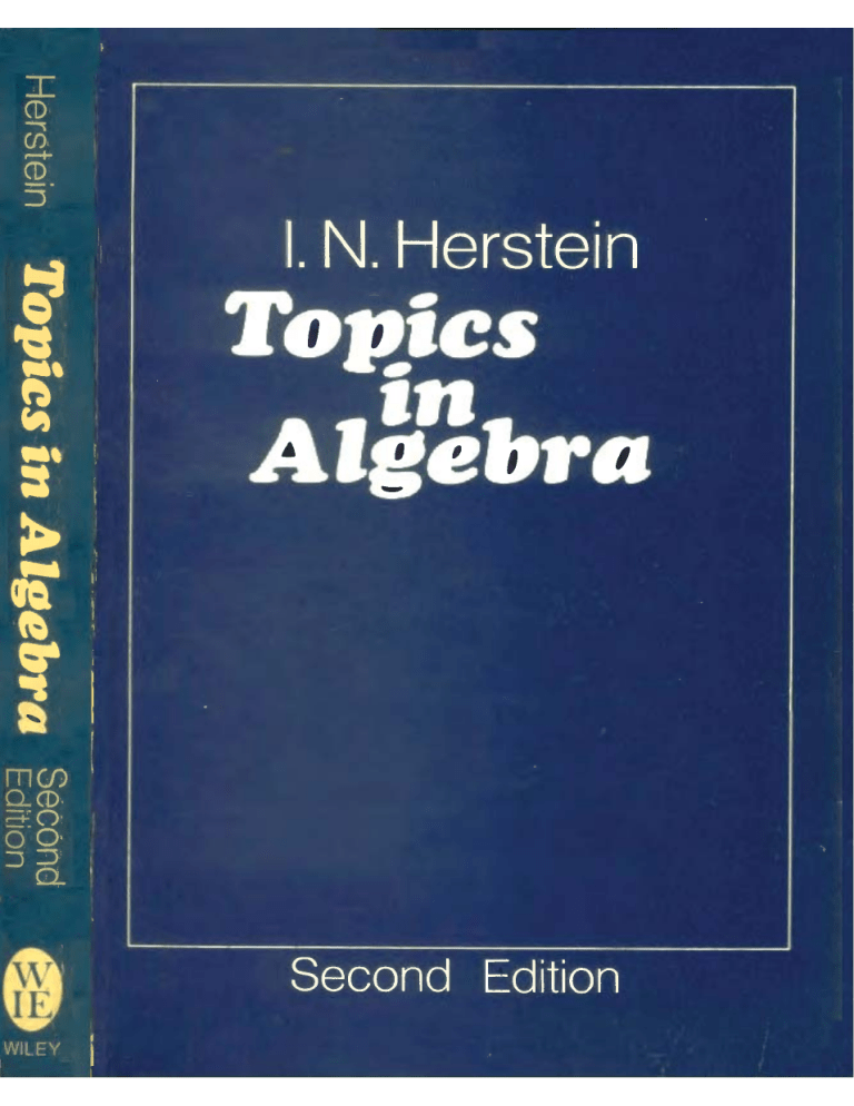Topics In Algebra Herstein