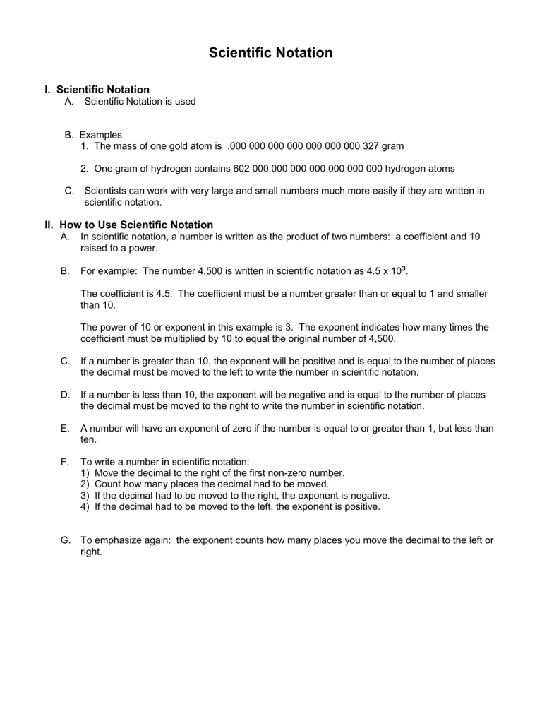 Scientific Notation Test