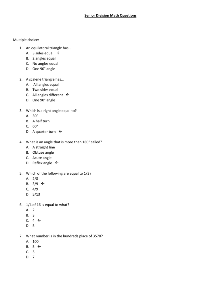 Math Questions with Answers 