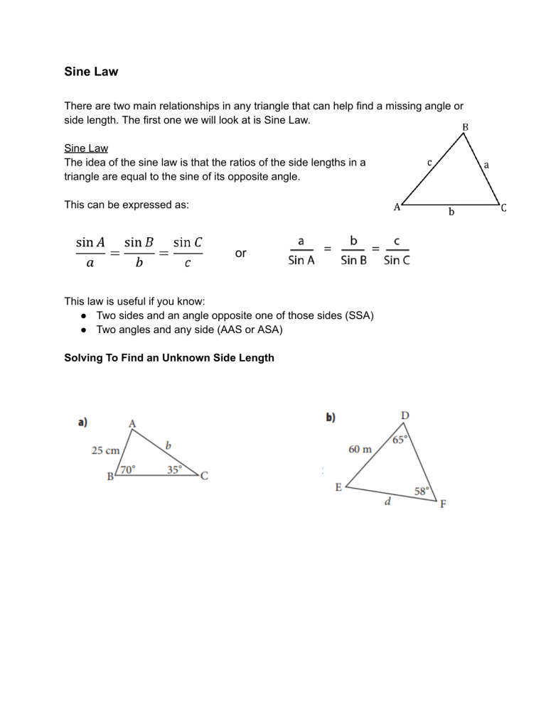 Sine Law Sine Law