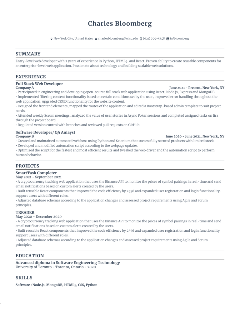 Entry level Web Developer