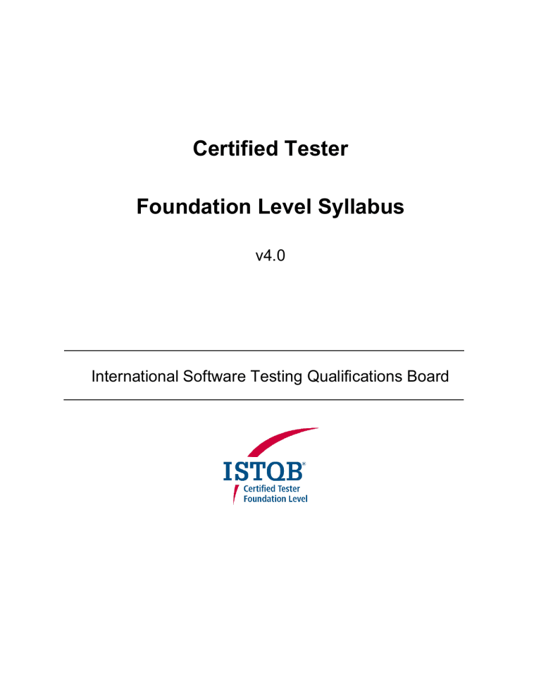 ISTQB CTFL Syllabus-v4.0 EN