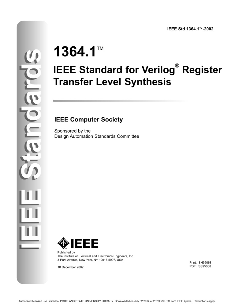 IEEE1364.1StandardforVerilogRTLSynthesis