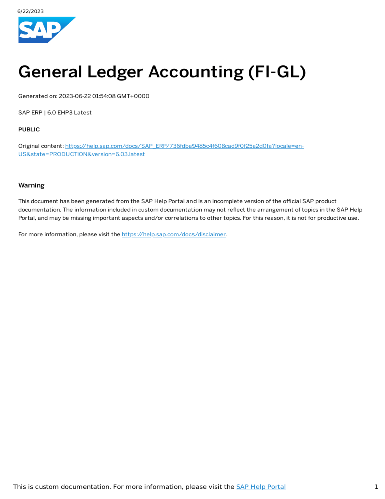 SAP General Ledger Accounting (FI-GL) Guide