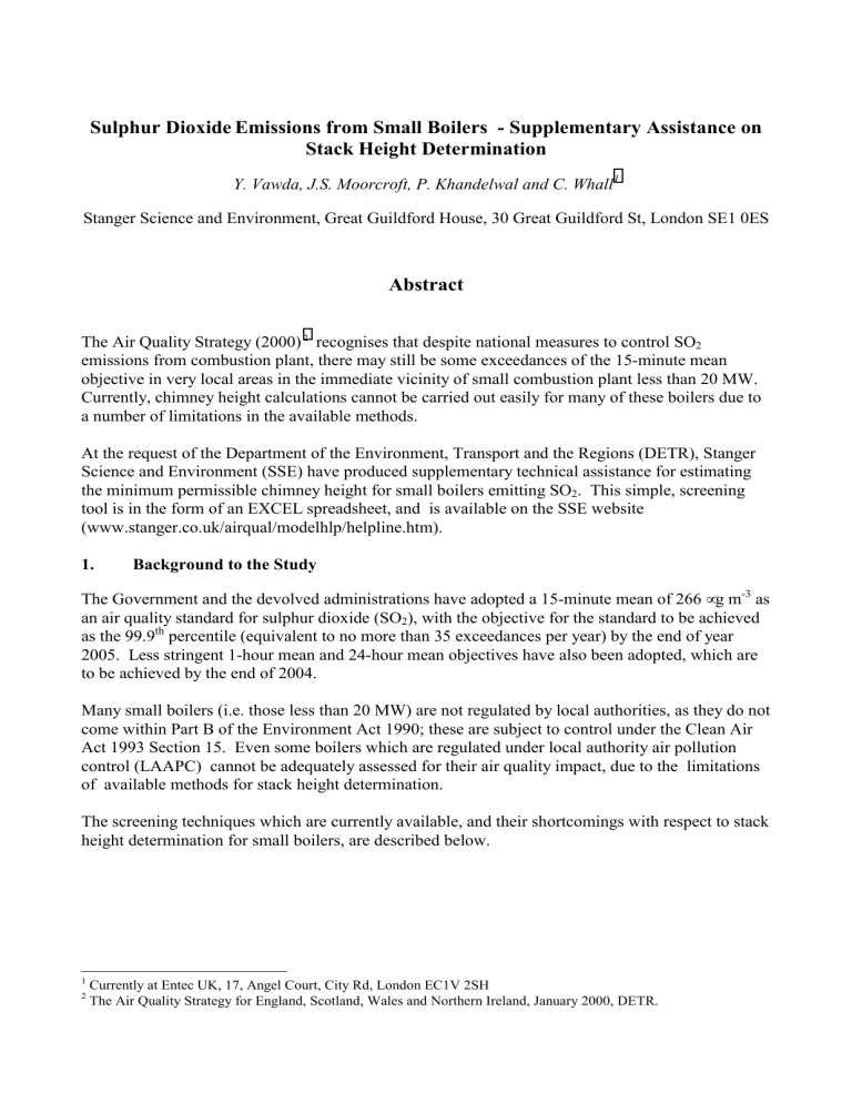 SO2 Emissions: Stack Height Determination Guide