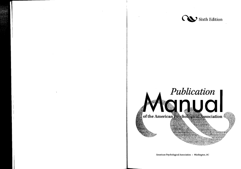 APA Manual 6th Edition