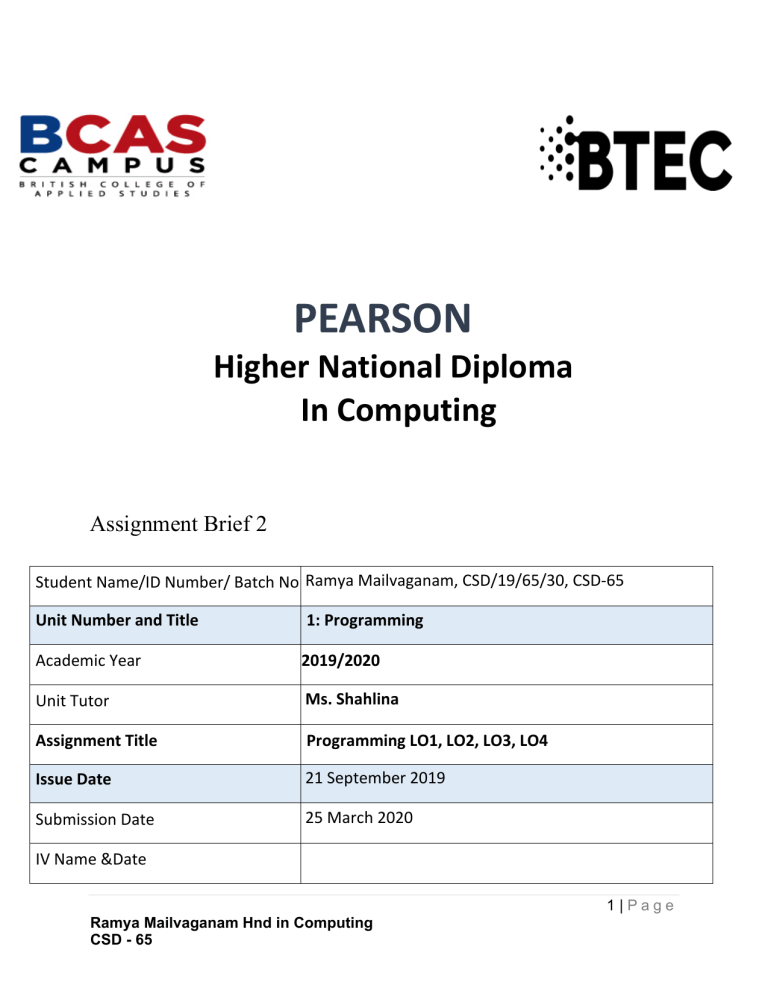 final sub programming