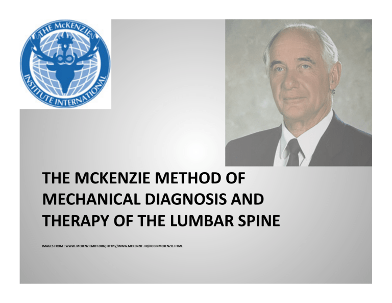McKenzie Method for Lumbar Spine Therapy