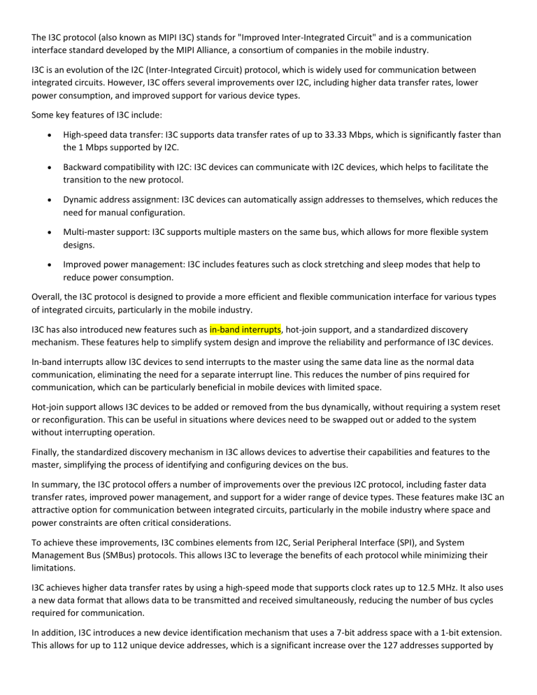 I3C and SMBus Protocol Overview