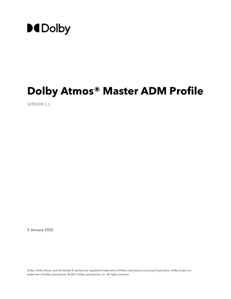 Dolby Atmos Master ADM Profile: Technical Guide