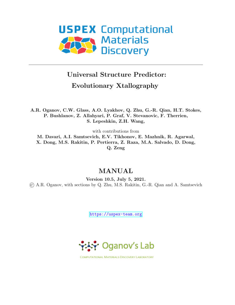 uspex manual english