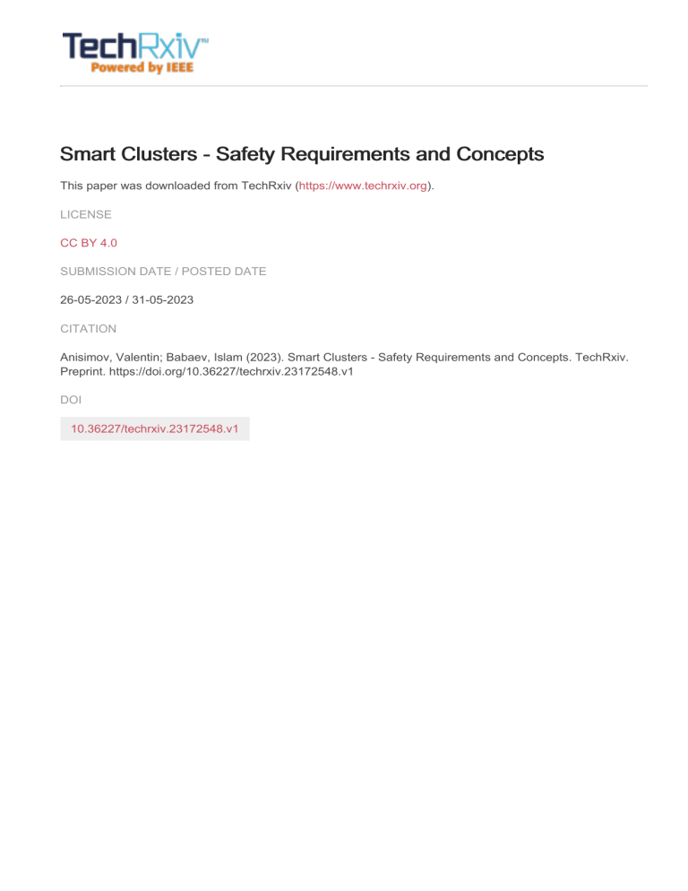 Smart Cluster Safety Requirements & Concepts