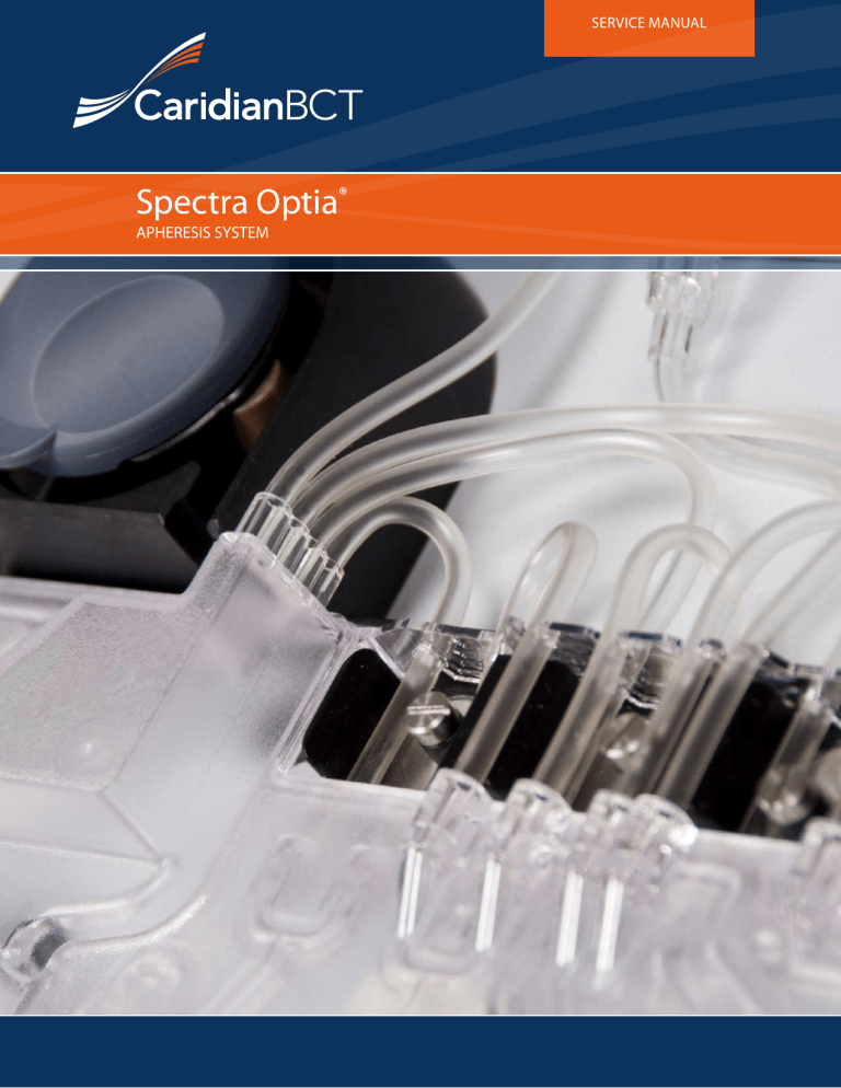 Caridian BCT Spectra Optia Apheresis System - Service manual