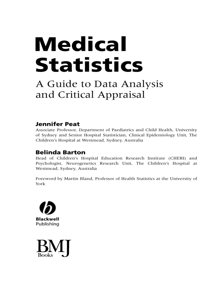 A Guide to Data Analysis and Critical Appraisal (BMJ)