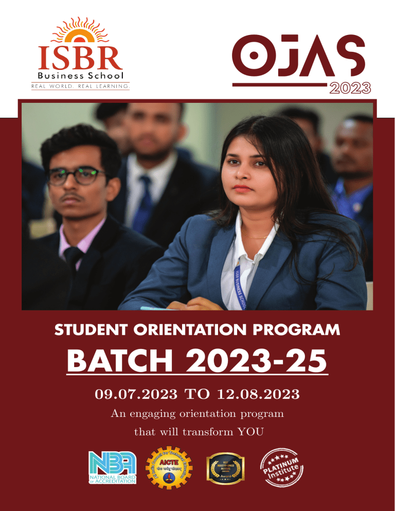 ISBR Orientation Program 2023-25