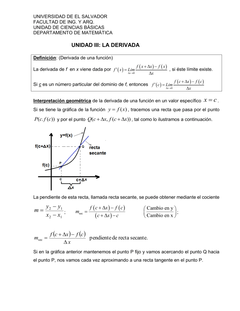 unidad III La derivada