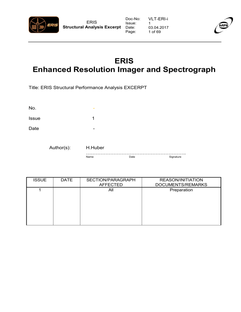ERIS Structural Analysis Excerpt