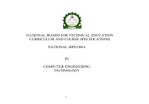 Computer Engineering Tech Curriculum & Course Specs