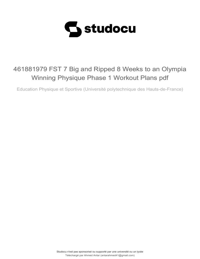 FST-7 Big and Ripped Phase 1 Workout Plan