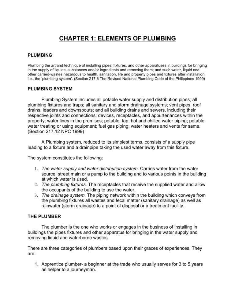 Plumbing Basics: Systems, Codes, and Definitions