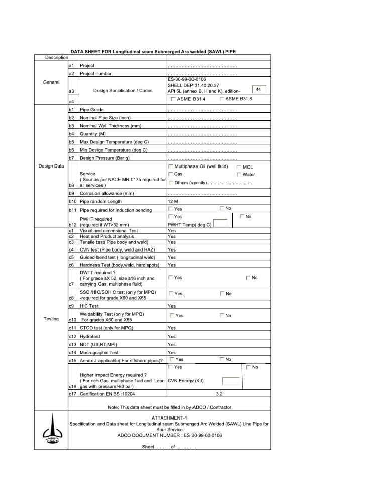 Data Sheet For LSAW