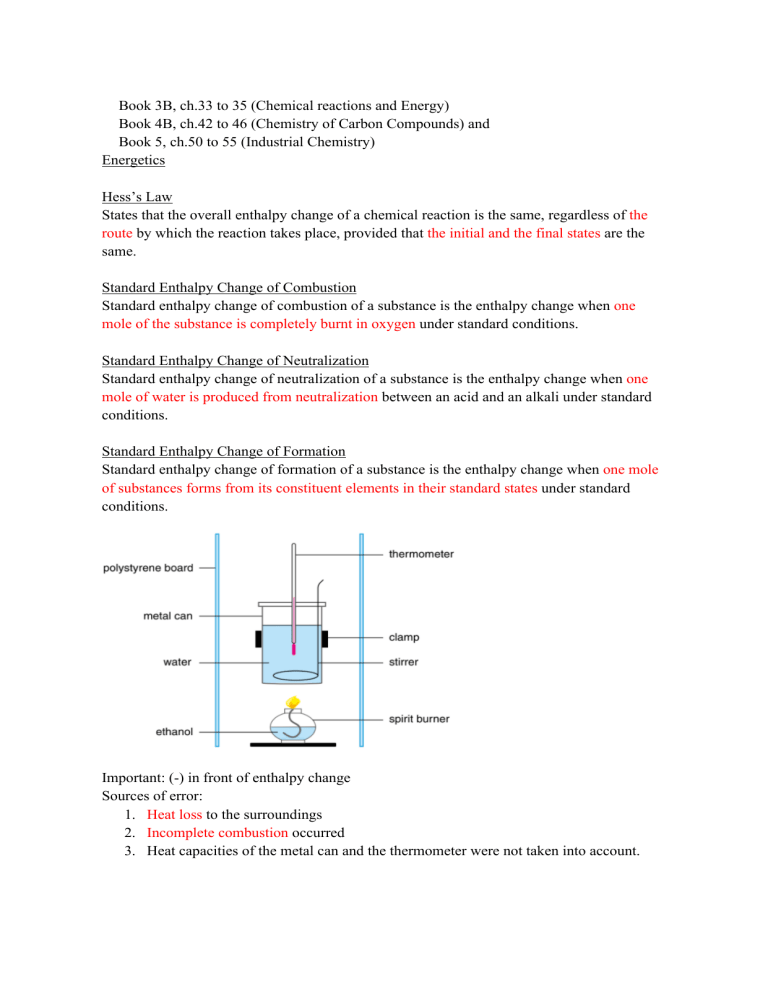 Chemistry Concepts: Energetics, Organic, Industrial