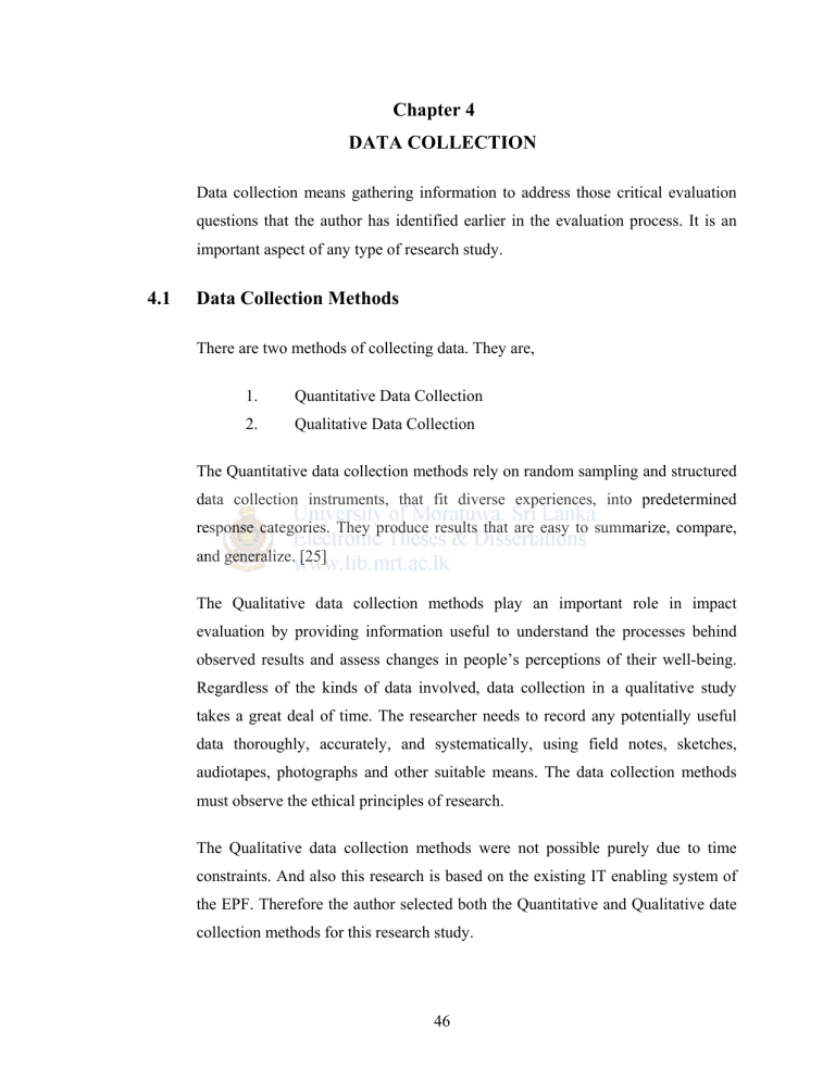 Data collection methods