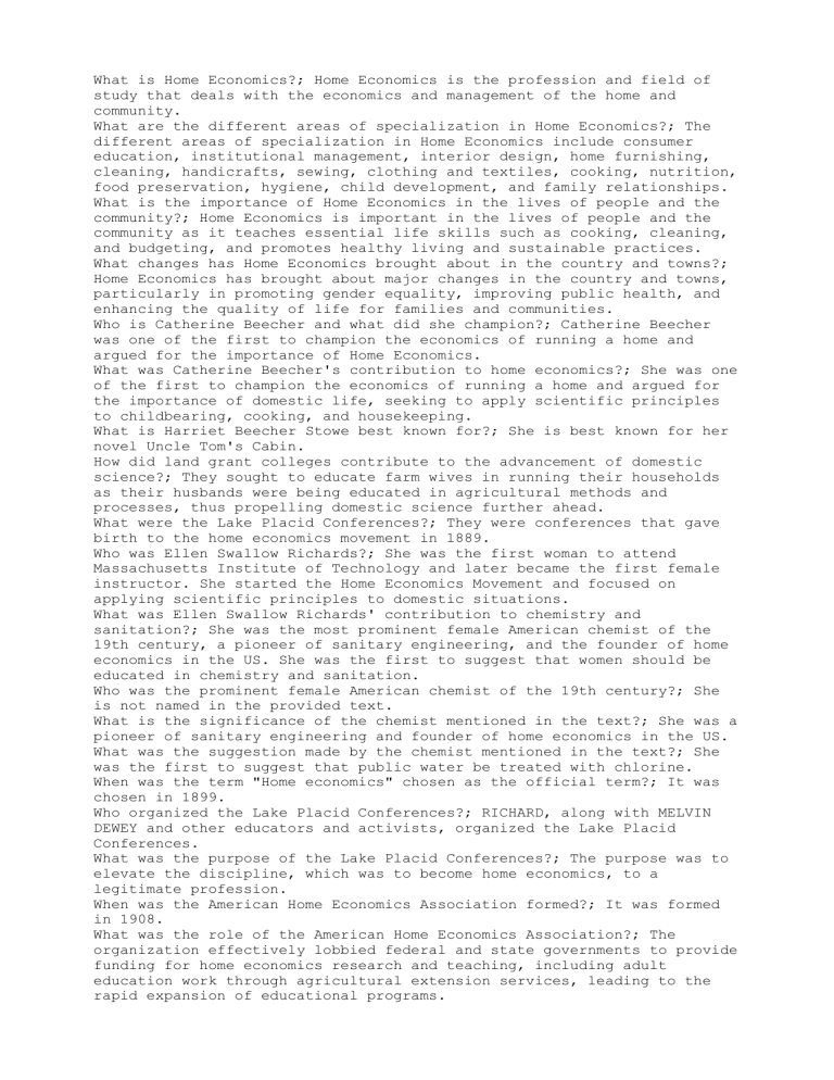 Home Economics: Definition, History, and Key Concepts