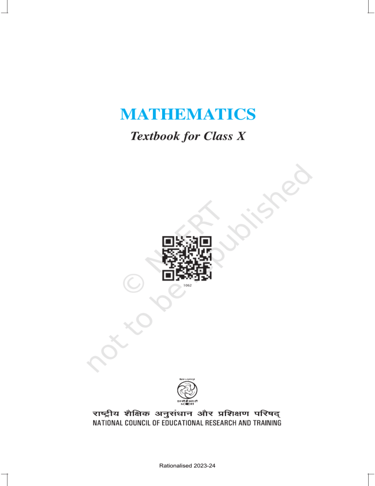Mathematics Textbook for Class X