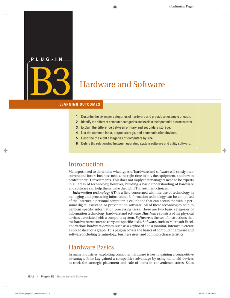 Hardware and Software Basics