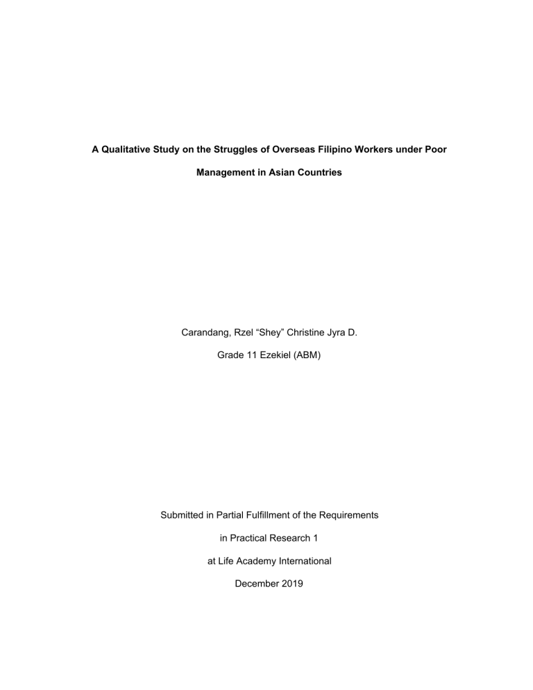 OFW Qualitative Study