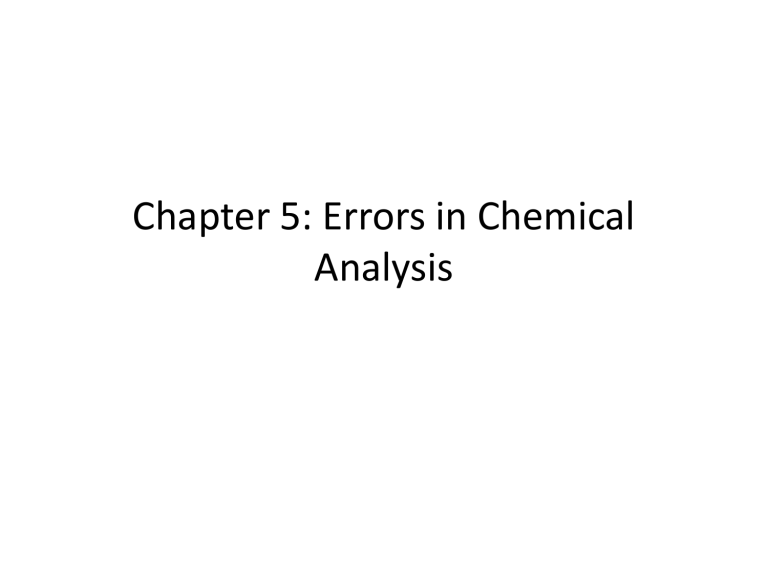 Errors In Chemical Analysis