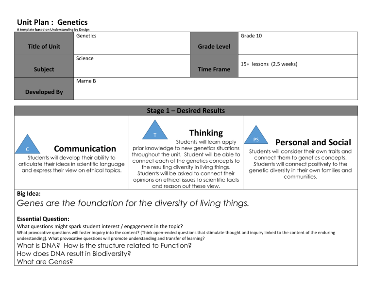 genetics unit sci 10