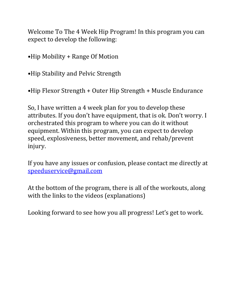 4-Week Hip Workout Program: Mobility, Strength, & Endurance