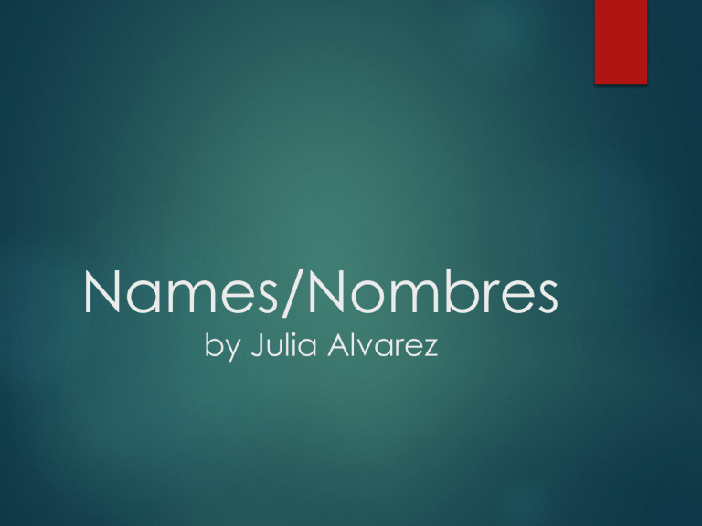 Names nombres Names nombres