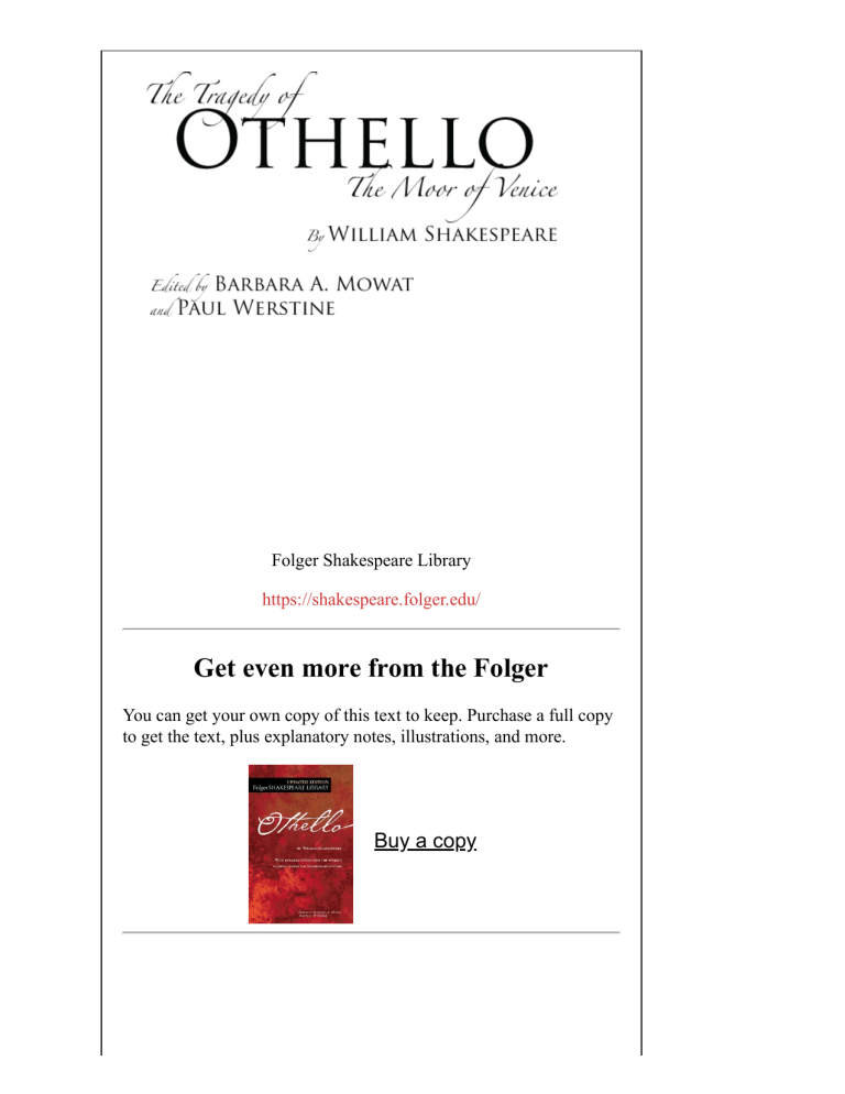othello PDF FolgerShakespeare