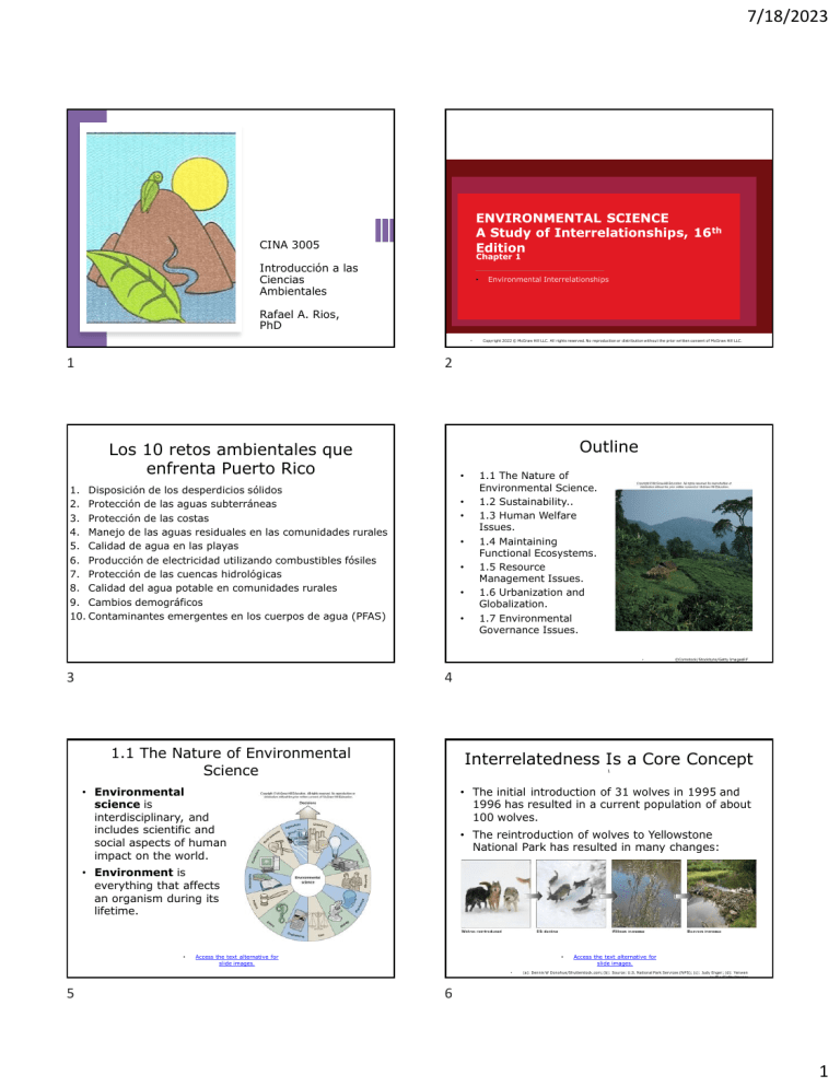 Environmental Science: Interrelationships & Challenges