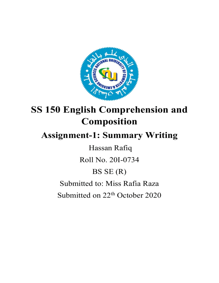 English Comprehension And Composition English Comprehension And Composition