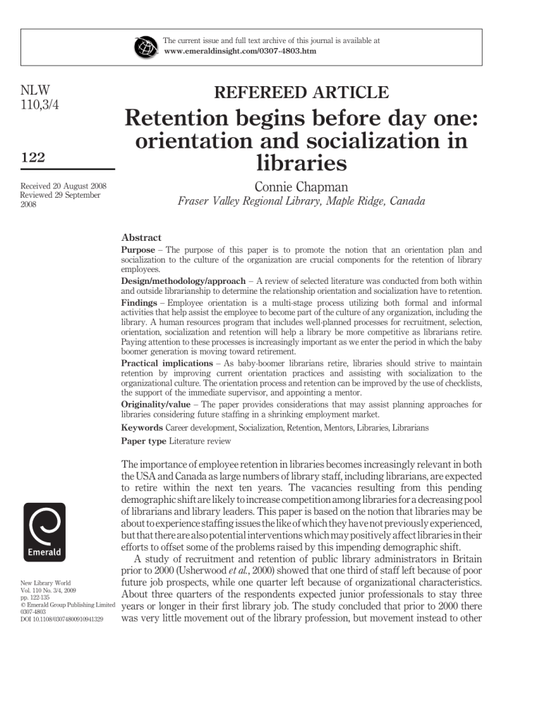 Retention begins before day one