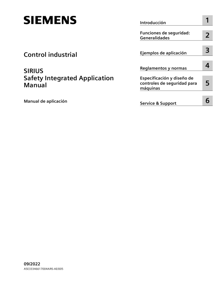 application manual sirius safety integrated es-MX