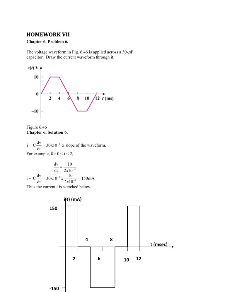Capacitor Circuit Homework Solutions