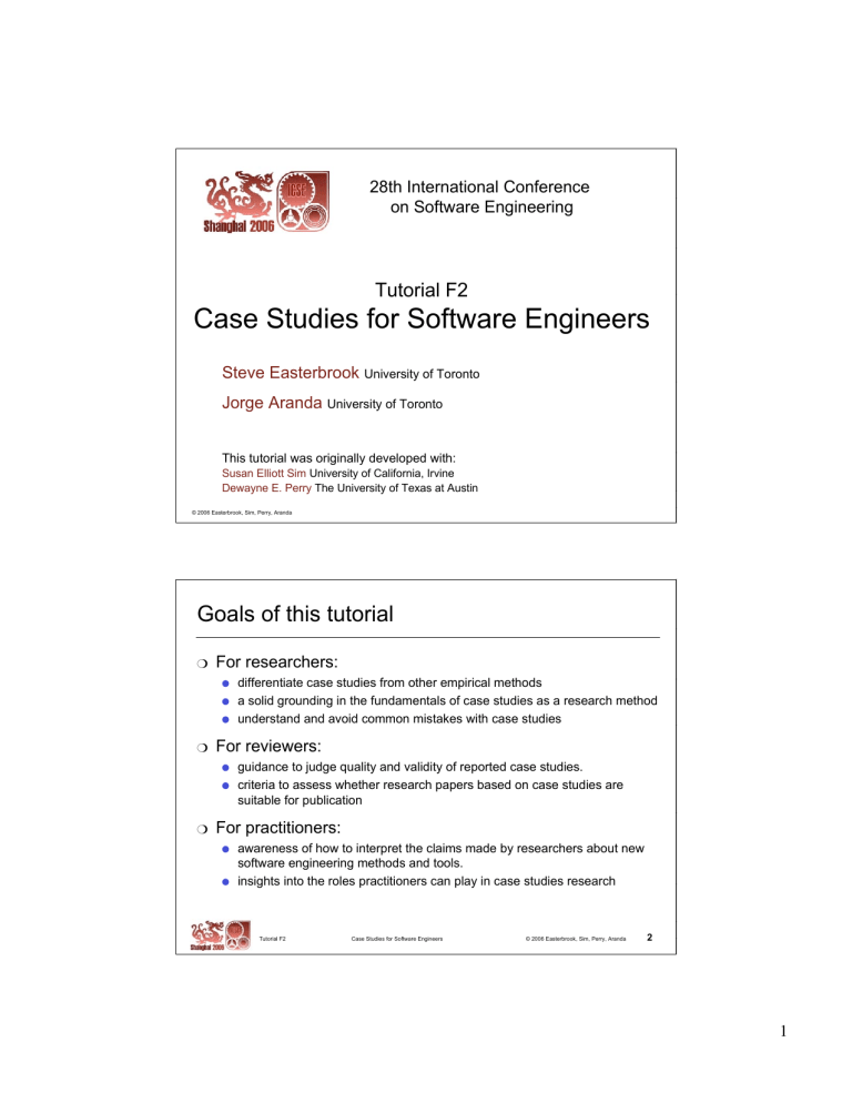 Case Studies for Software Engineers Presentation