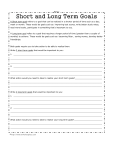 Short and Long Term Goal Setting Worksheet