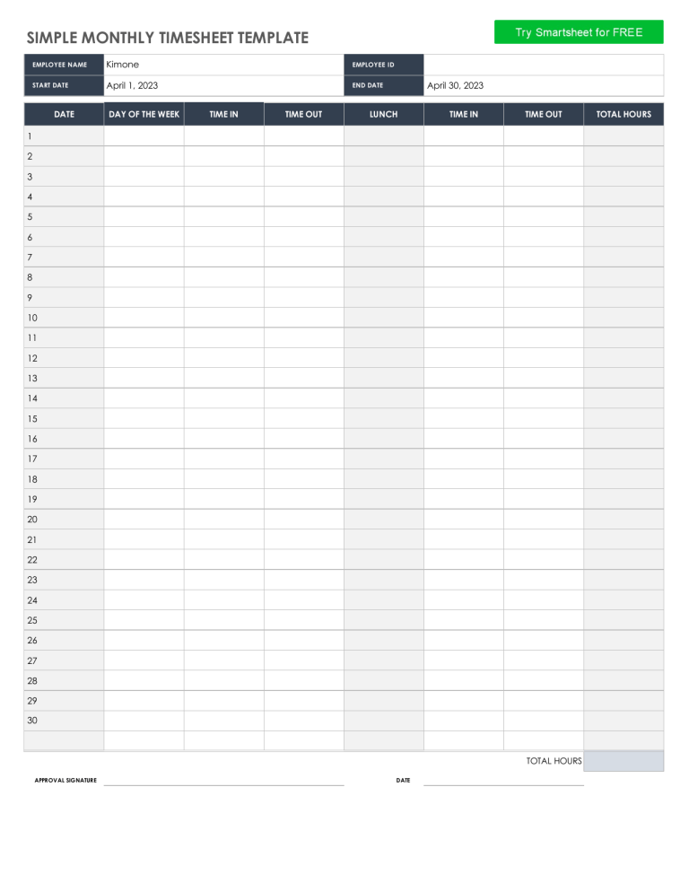 Timesheet pdf Timesheet pdf