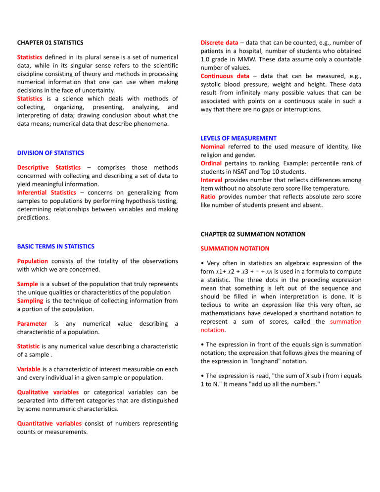 Intro to Statistics: Definitions, Sampling, Data Presentation