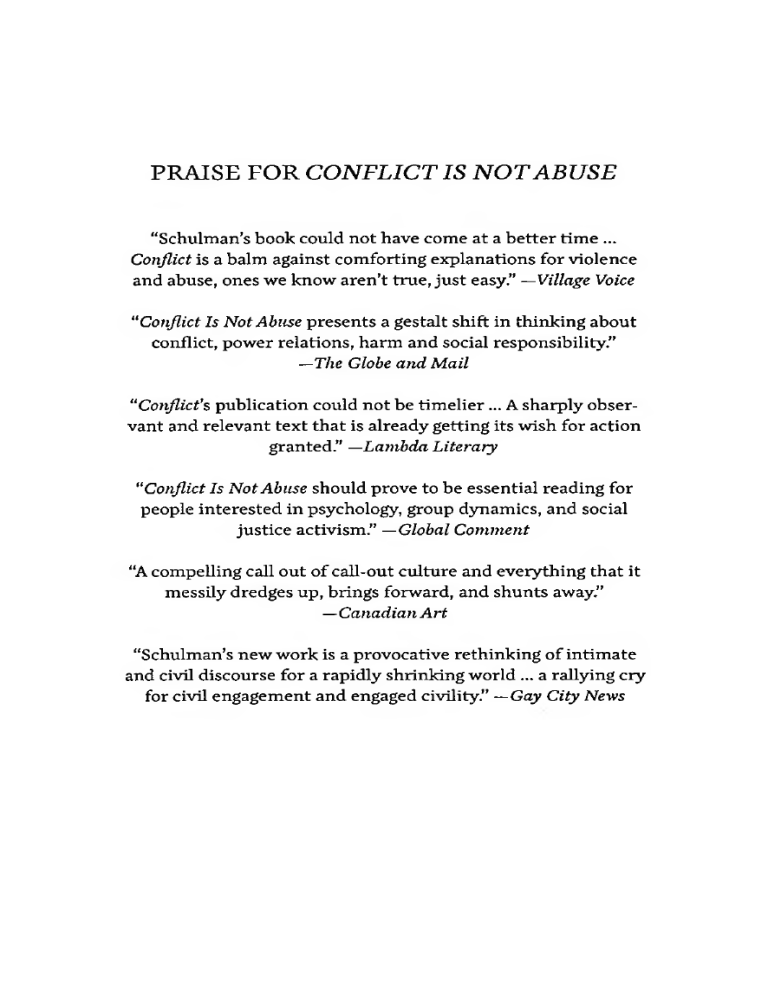 Conflict Is Not Abuse