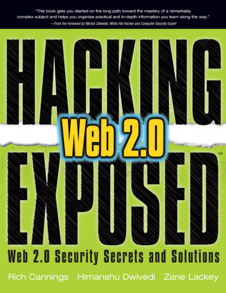 Hacking Exposed Web 2.0: Security Secrets & Solutions