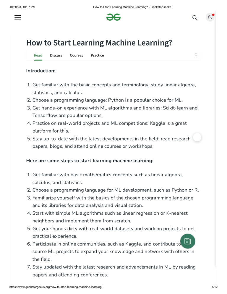 How To Start Learning Machine Learning GeeksforGeeks